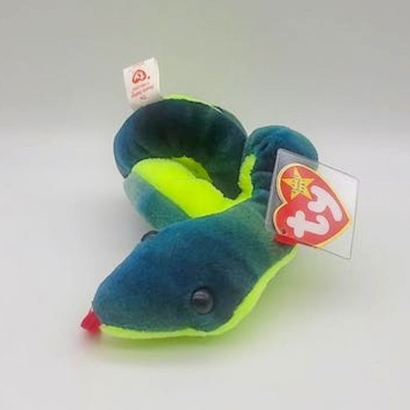 Ty | Toys | Ty Beanie Baby Hissy The Snake 997 Pvc Pellets Rare Retired ...